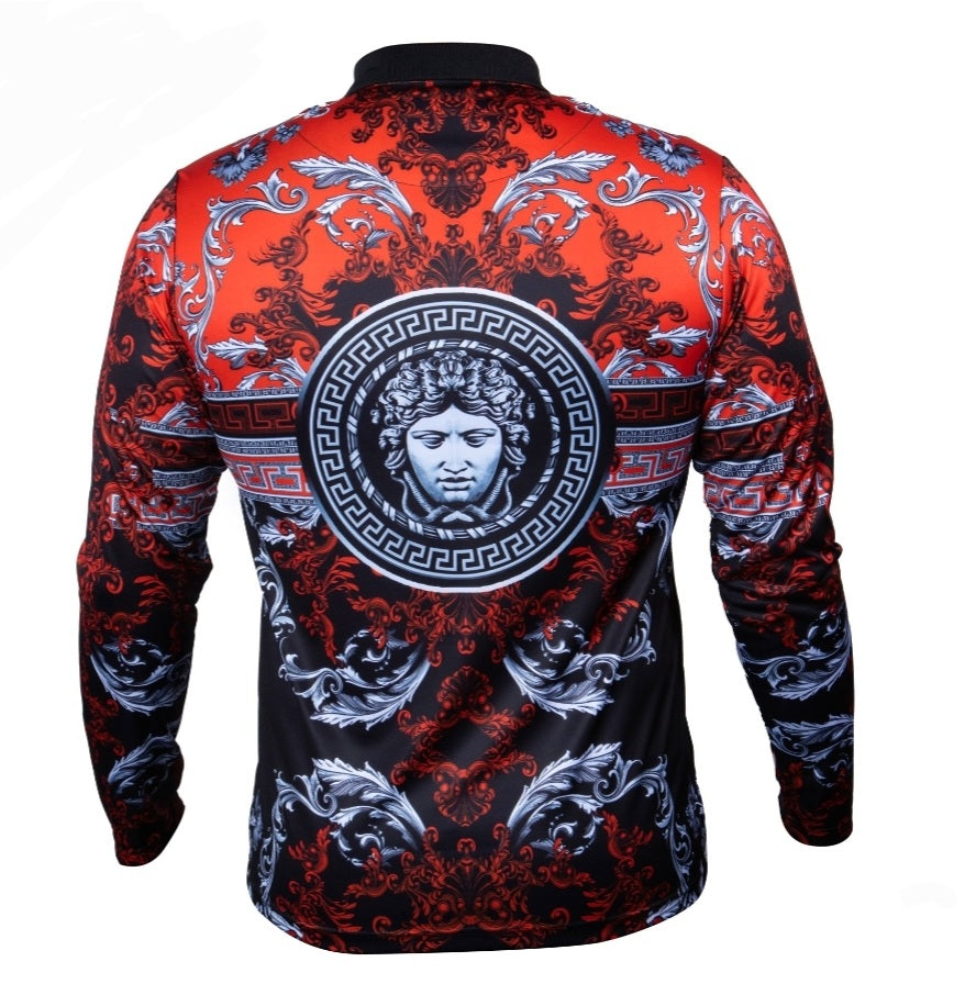 Prestige Long Sleeves Greek Key Polo – Remo men's wear